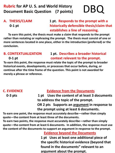 Apush Dbq Presentation Pdf Argument Understanding