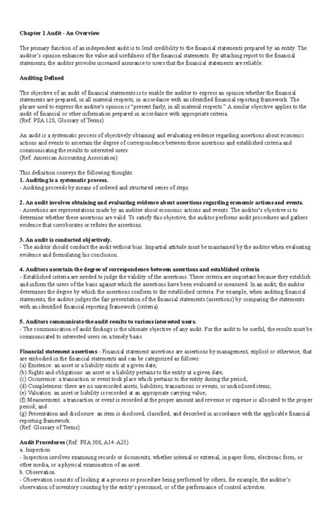 Audit An Overview Lecture Notes Audit An Overview Chapter 1 Audit An Overview The Primary