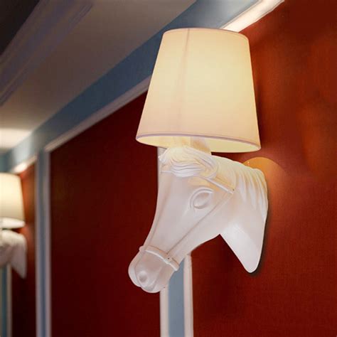 Antique Barrel Sconce Wall Light 1 Bulb Fabric Wall Lamp Shade In White