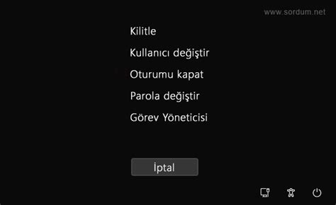 Ctrl Alt Del Ekranındaki Seçenekleri Kaldırın