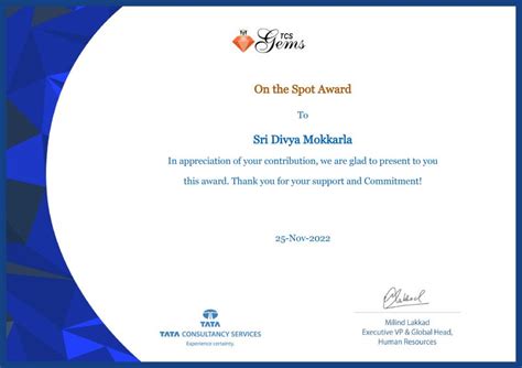 sri divya mokkarla on linkedin tcs tcsgems