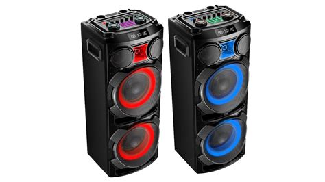 Double 12 Inch Wooden Subwoofer Sound Box Trolley Bluetooth Audio Speaker With Microphone