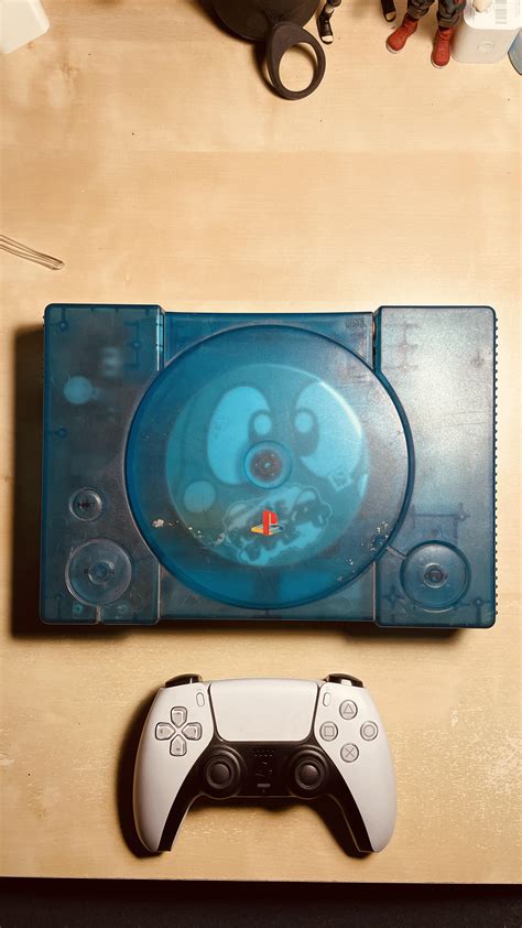 My Modded Ps1 With The Translucent Blue Body I Bought In The