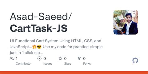 GitHub Asad Saeed CartTask JS UI Functional Cart System Using HTML