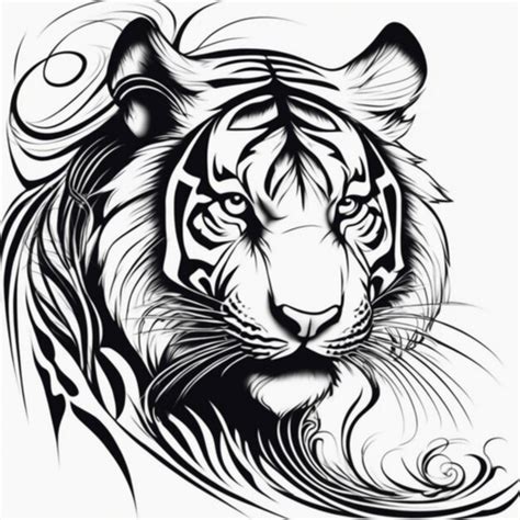 Premium Ai Image Tribal Tiger Tatoo