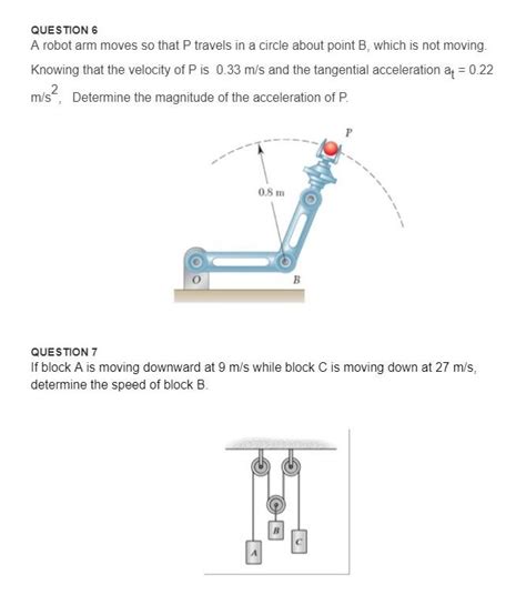 Solved Question 6 A Robot Arm Moves So That P Travels In A