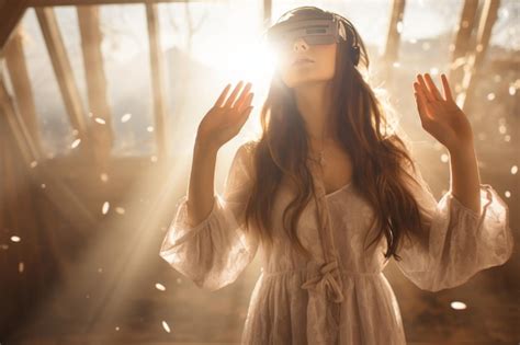 Premium Photo Woman Experiencing Virtual Reality Therapy For Improved Mental Wellbeing And