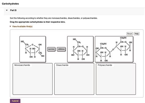 carbohydrates b carbohydrates part b sort the following according to