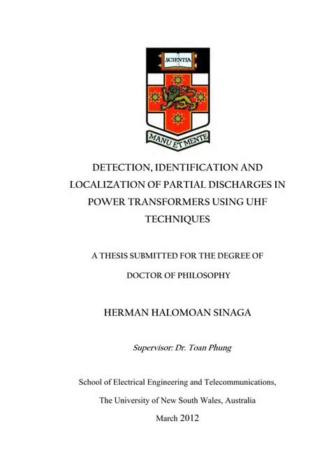 PDF Detection Identification And Localization Of Partial Discharges In Power Transformers