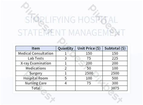 Streamlining Hospital Billing Process Excel Template Free Download