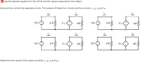 Solved Use The Element Equation For The Ccvs And The Values