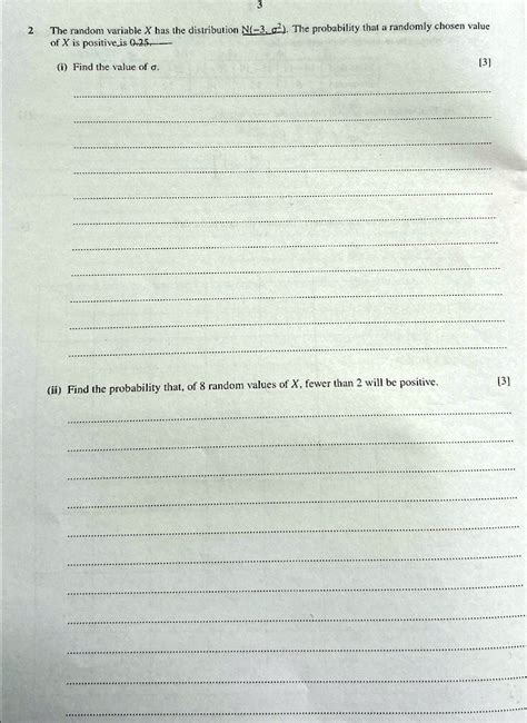 Solved 2 The Random Variable X Has The Distribution N 3 σ2 The