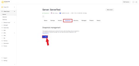 how to create a server snapshot