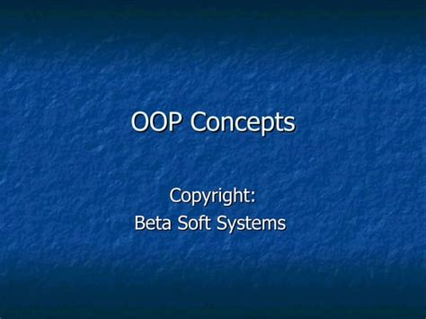 Oop Concepts Ppt