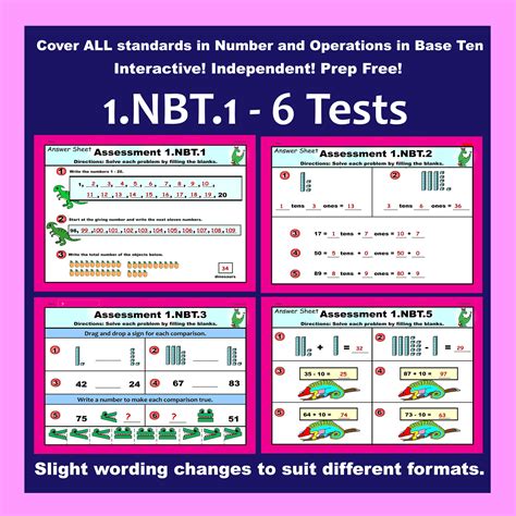First Grade Math Place Value 1 Nbt Tests Made By Teachers