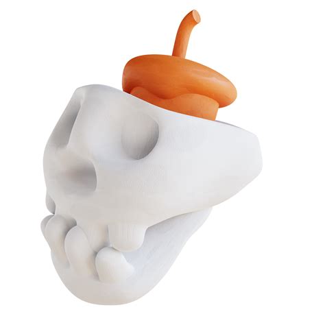 3d Illustration Cute Skull And Candle 11357229 Png