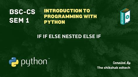 If If Else Nested Else If Statements Bsccs Bscit Youtube