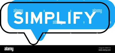 Speech banner and blue shade with word simplify on white background ...