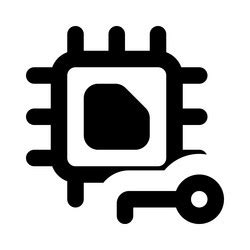 Microchip With Lock Feature For Encryption Vector Image