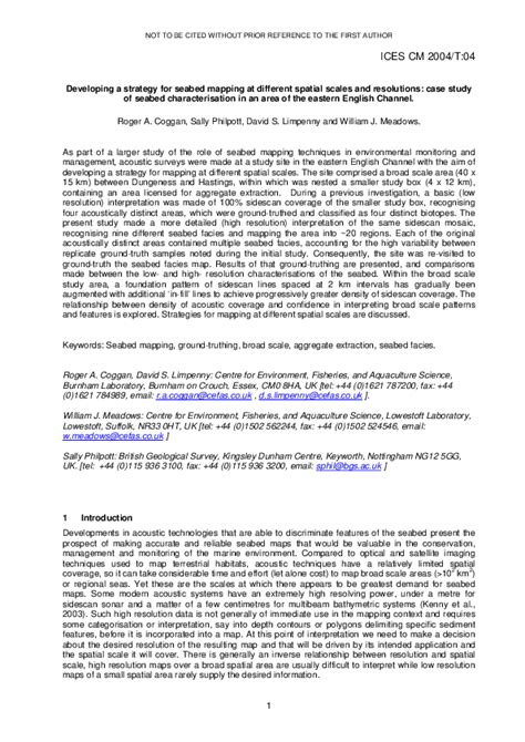 Pdf Developing A Strategy For Seabed Mapping At Different Spatial Scales And Resolutions Case