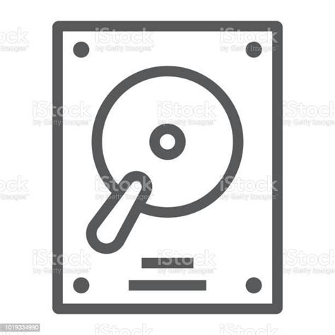 하드 디스크 선 아이콘 전자 및 장치 하드 디스크 서명 벡터 그래픽 흰색 배경 Eps 10에 선형 패턴 개념에 대한 스톡 벡터 아트 및 기타 이미지 Istock