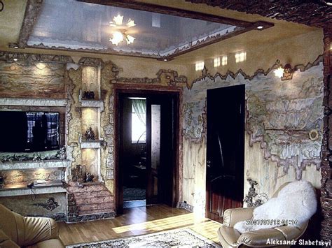 Інтер‘єрне оздоблення залу в приватному будинку в стилі арт деко з приміненням декоративни