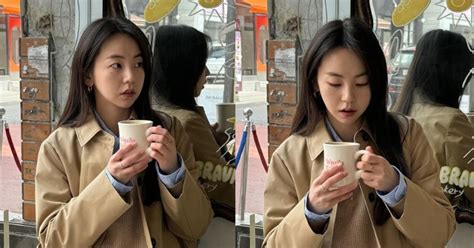 안소희 초봄에 가을 여자→분위기 여신셔츠 트렌치코트 데님 팬츠룩 스타와 패션