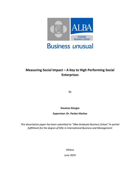 Measuring Social Impact A Key To High Performing Social Enterprises Pdf Business