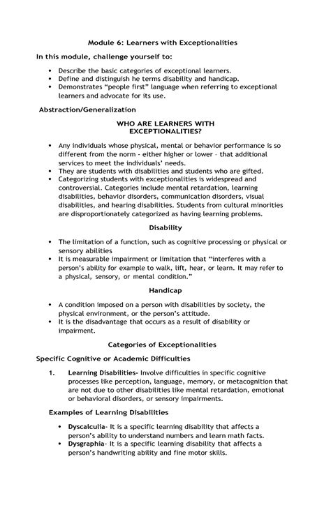 Theories Facilitating Learner Centered Teaching Module 6 Learners With Exceptionalities In