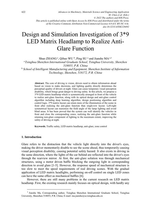 PDF Design And Simulation Investigation Of 3 9 LED Matrix Headlamp To Realize Anti Glare Function