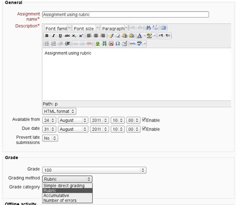 Advanced Grading Methods Moodledocs
