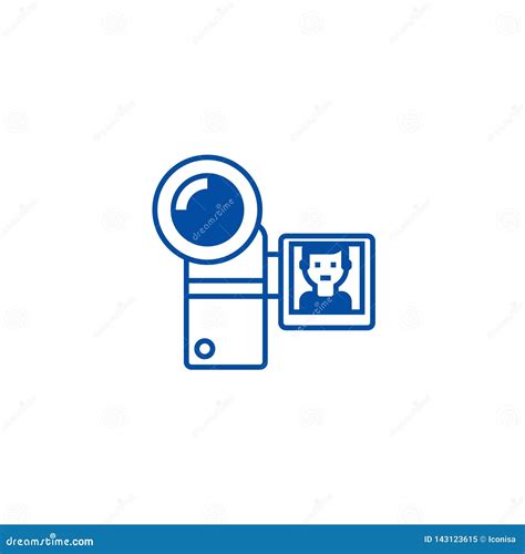 Video Recording Line Icon Concept Video Recording Flat Vector Symbol