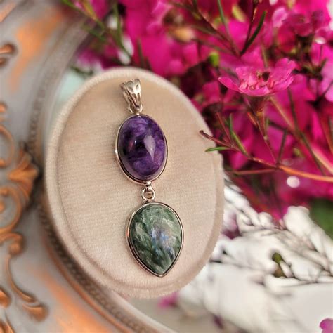 Charoite X Seraphinite Pendant For Connection With The Divine Source A