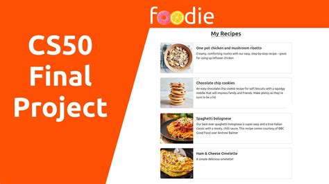 Cs50 Final Project Foodie Youtube