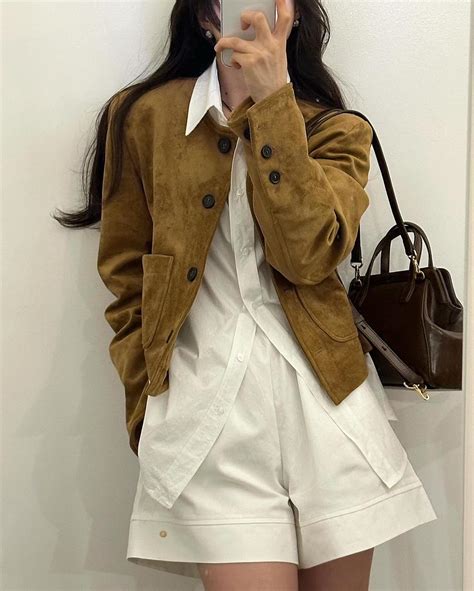 유인어스 센비 하객룩 노카라 스웨이드 자켓