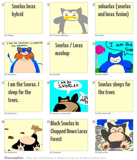 Snorlax Lorax Hybrid Drawception