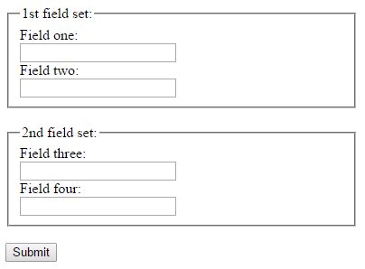 HTML Tutorial Grouping A Few Input Fields