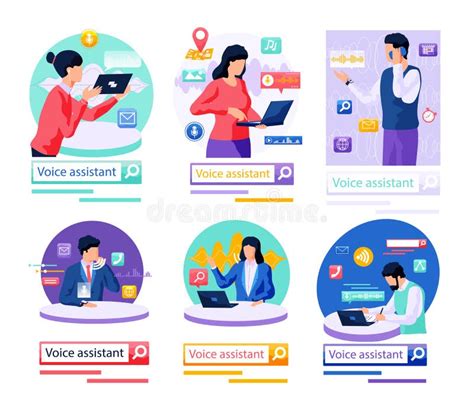 Voice Assistant Smart Speaker Virtual Assistant Sound Robot People Using Voice Controlled