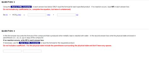Solved QUESTION 3 Using The Text To HTML Converter In Each Chegg Com