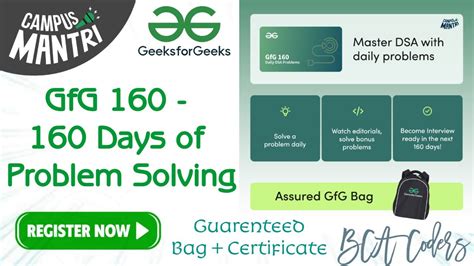 🎥 gfg 160 160 days of problem solving challenge explained youtube