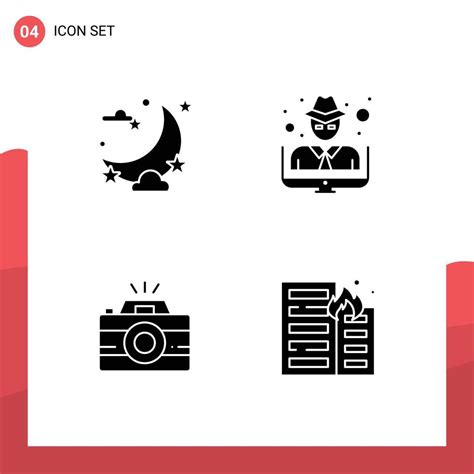 Thematic Vector Solid Glyphs And Editable Symbols Of Celebration Image Moon Thief Photography