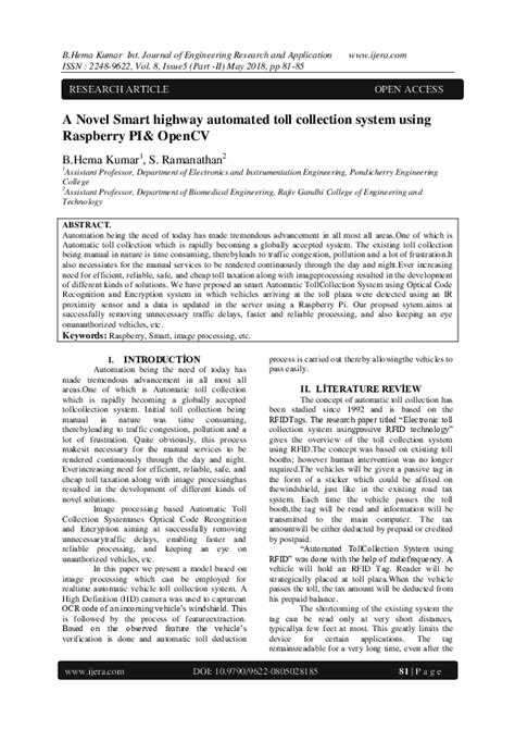 pdf a novel smart highway automated toll collection system using