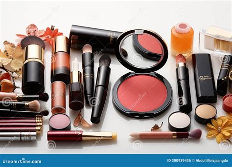 Beauty Array Set Of Decorative Cosmetics For A Radiant Aesthetic Stock Illustration