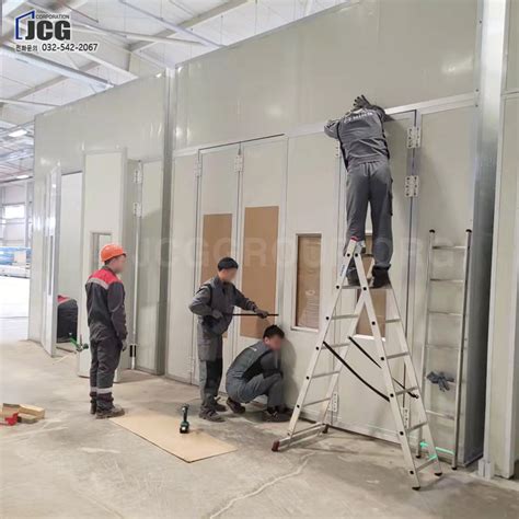 제이씨지 제이씨지 도장부스 카자흐스탄 현지 설치현장입니다 개폐율이 뛰어난 폴딩도어가