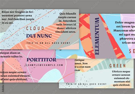 Web Banner Layout Overlapping Blobs Textured With Spots And Lines Stock Template Adobe Stock