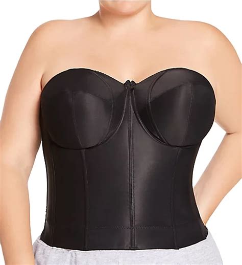 Long Strapless Longline Underwire Bra Black 48i