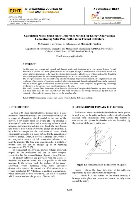 Pdf Calculation Model Using Finite Difference Method For Energy Analysis In A Concentrating