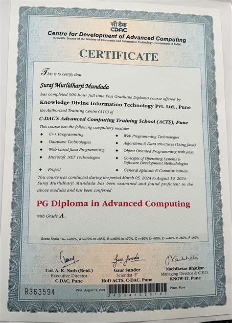 Suraj Mundada On Linkedin Cdac Knowit