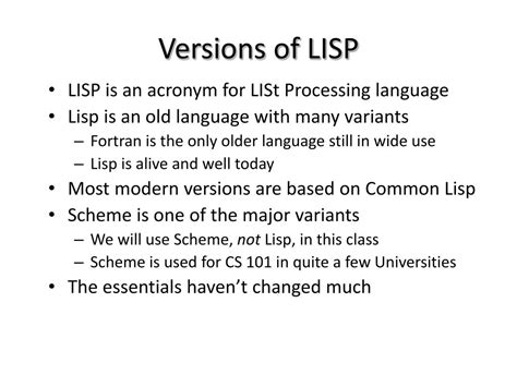 PPT Lisp And Scheme I PowerPoint Presentation Free Download ID 6692041