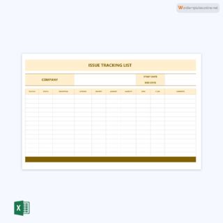 Free Issue Log Templates Excel